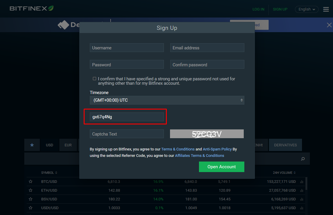 Bitfinex Referral Code: Get 6% Off Fees - gx67q4Ng